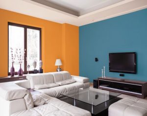 Orange Two Colour Combination for Bedroom Walls | Aquireacres